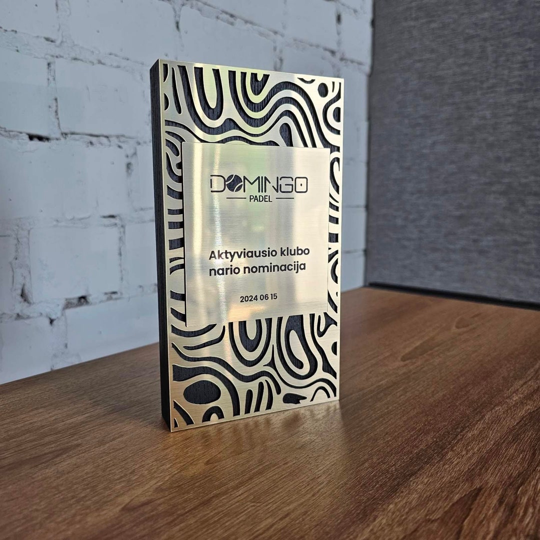 Stylish Award With Custom Engraving Elegant Personalized Gift Etsy