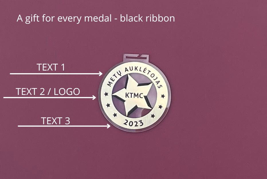 Personalized Gold Acrylic Medal With Custom Logo - Achievement Award ...