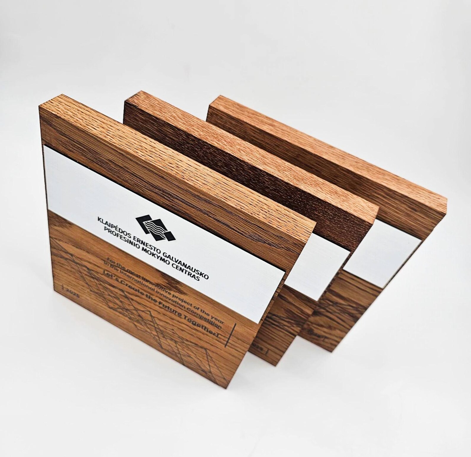 Custom Oak and Metal Plaque - Handcrafted Award for Innovative Projects ...