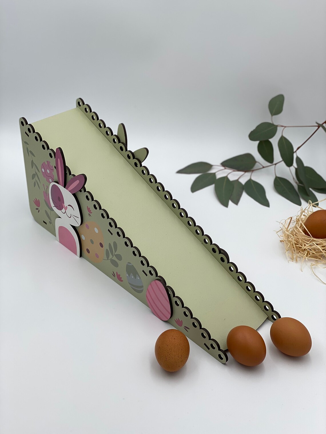 Egg Rolling Tray Wooden Ramp Easter Eggs Tray Easter Game - Etsy