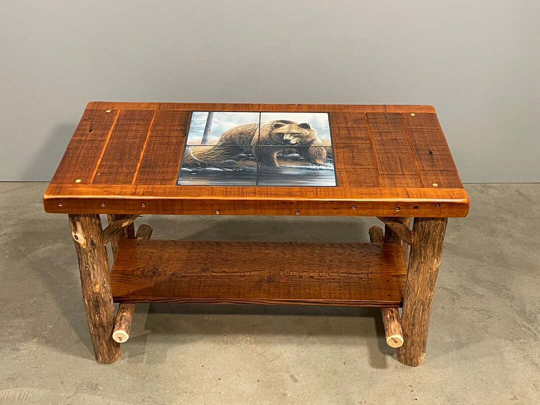 Rustic, Cabin, Live Edge, Reclaimed Barn Wood Coffee Table/bench ...