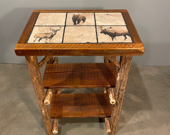 Unique Red Cedar Logs, Live Edge, Reclaimed Barn Wood Side Table/entry ...