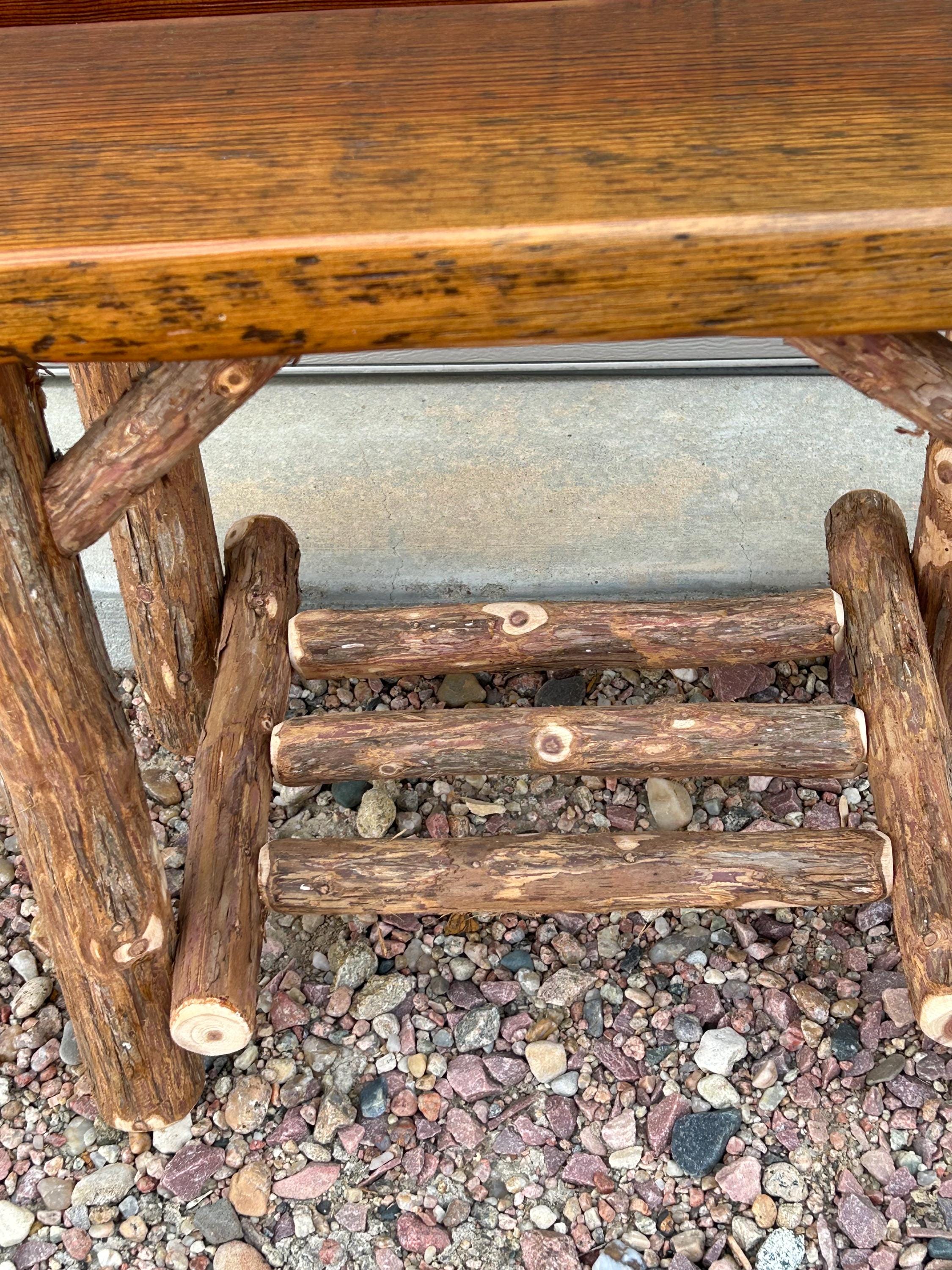 Reclaimed Barnwood Table, Red Cedar Log Legs, Live Edge Rustic Decor - Etsy