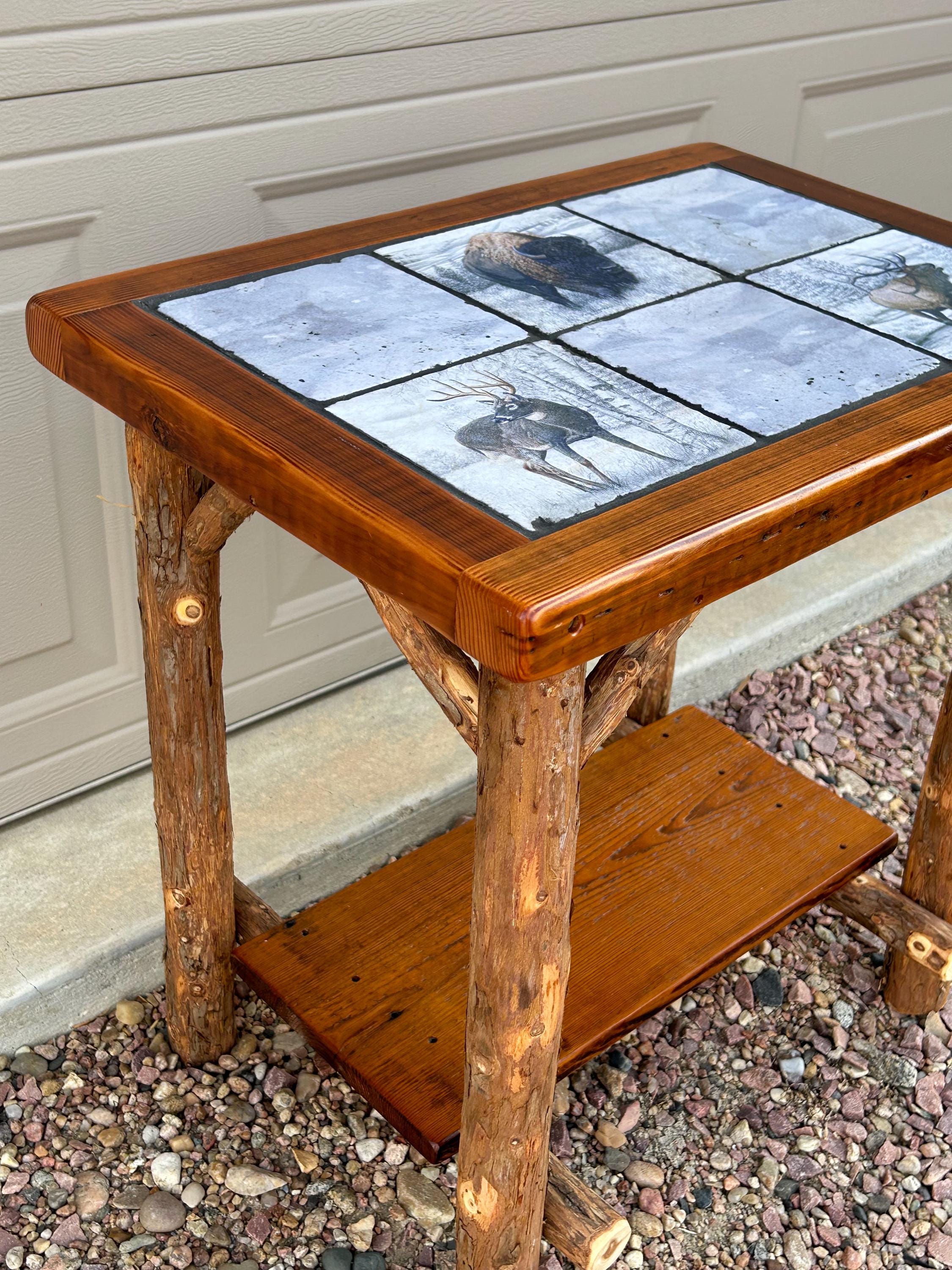 Rustic, Cabin, Live Edge, Reclaimed Barn Wood Side Table/entry Table ...
