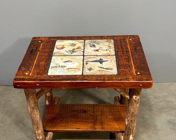 Rustic, Cabin, Live Edge, Reclaimed Barn Wood Side Table/entry Table ...