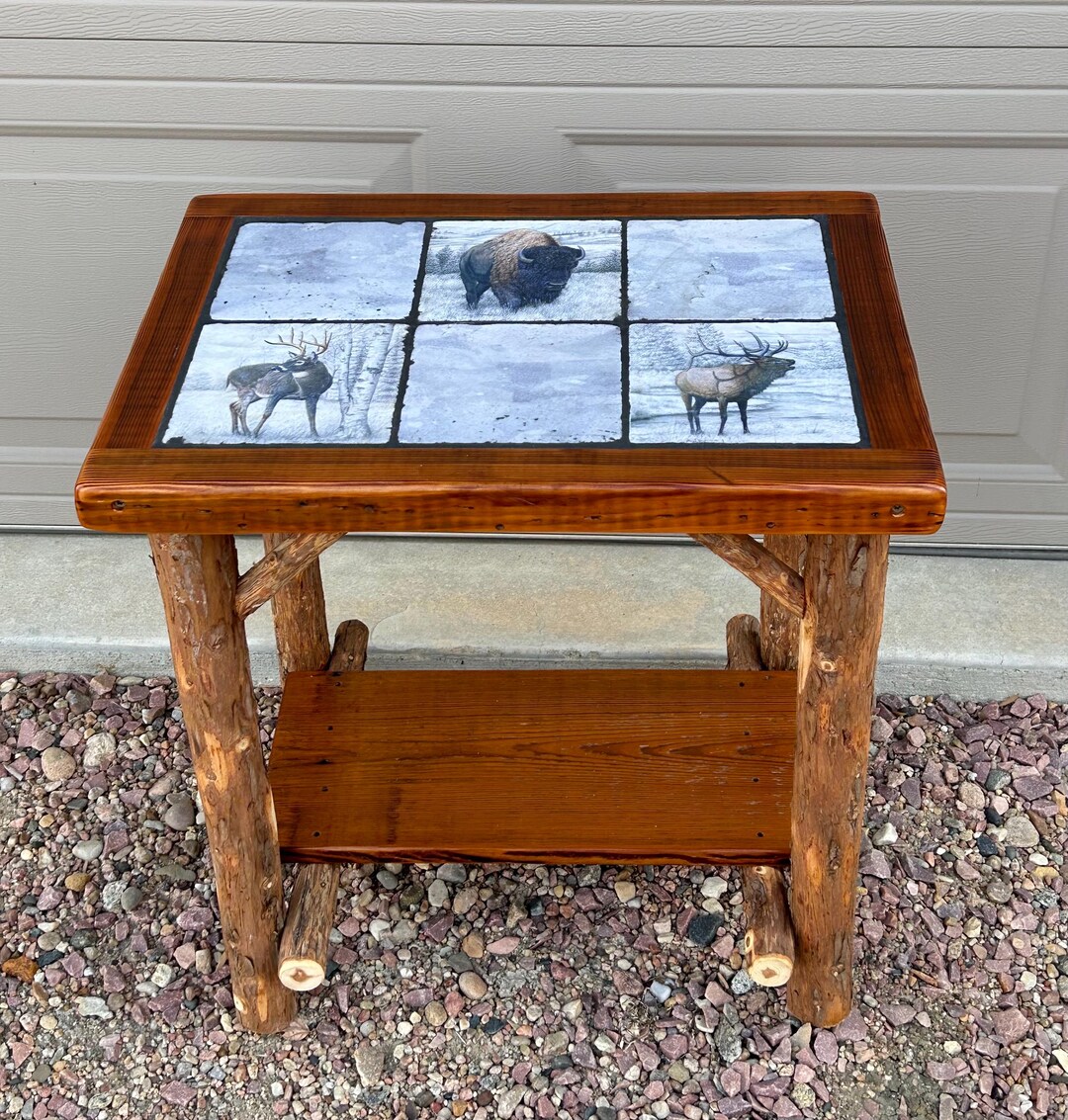 Rustic, Cabin, Live Edge, Reclaimed Barn Wood Side Table/entry Table ...