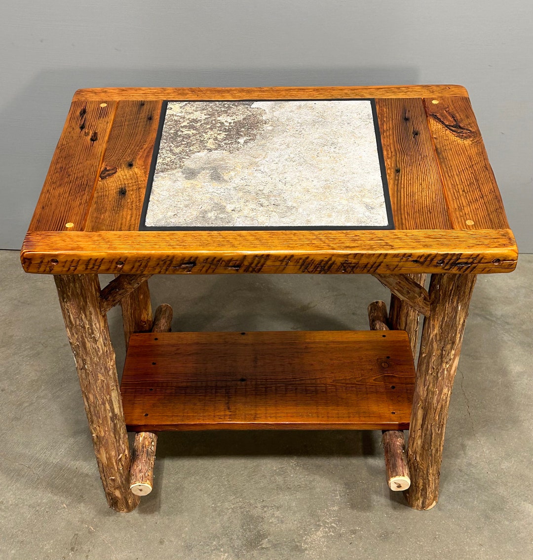 Rustic, Cabin, Live Edge, Reclaimed Barn Wood End Table/entry Table ...