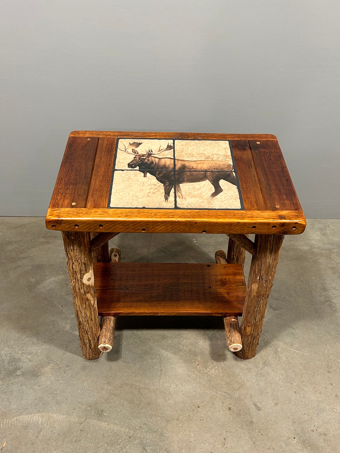 Rustic, Cabin, Live Edge, Reclaimed Barn Wood Side Table/entry Table ...