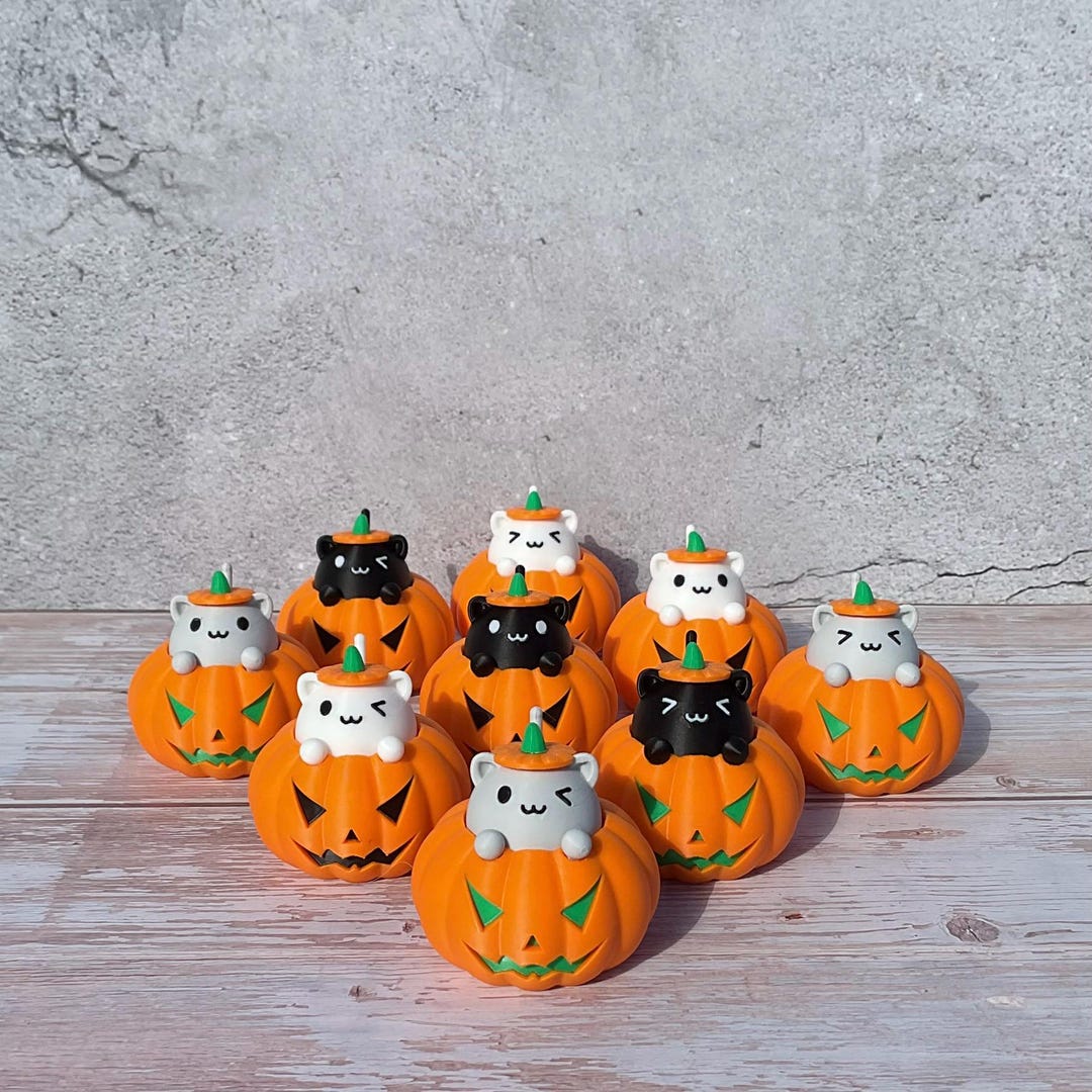 Pumpkin Cat Clicker: 3d-printed Halloween Fidget, Jack-o'-lantern Desk ...
