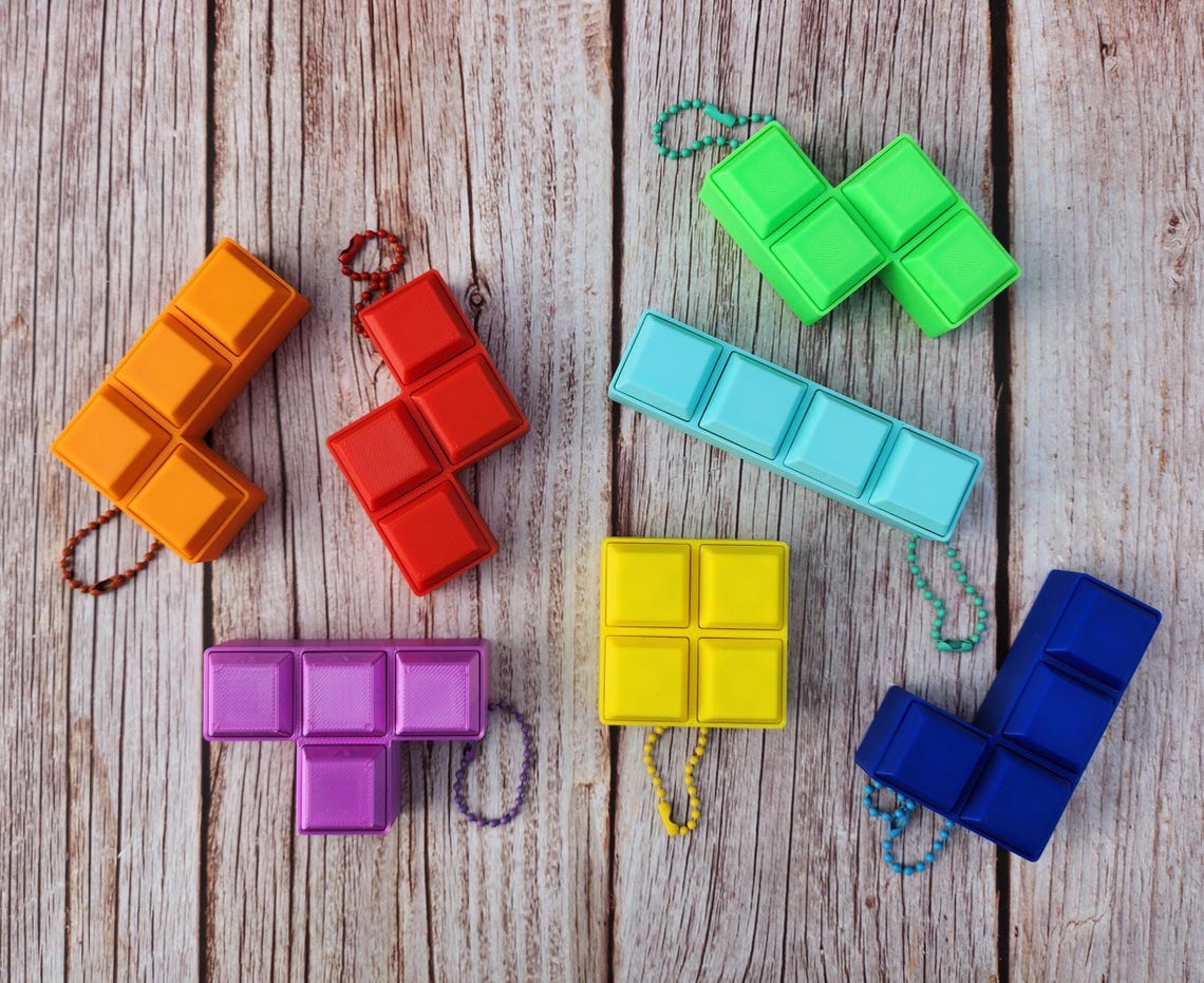 Tetris Inspired Clicker: 3d-printed Mechanical Keyboard Fidget, Retro ...