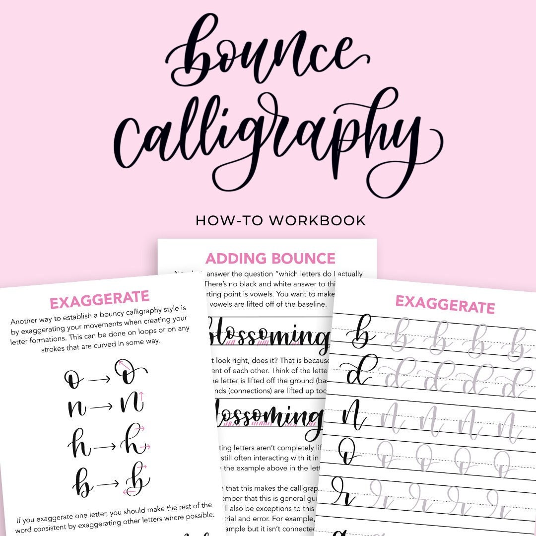 Modern Calligraphy Bounce Calligraphy Workbook - Bouncy Calligraphy ...