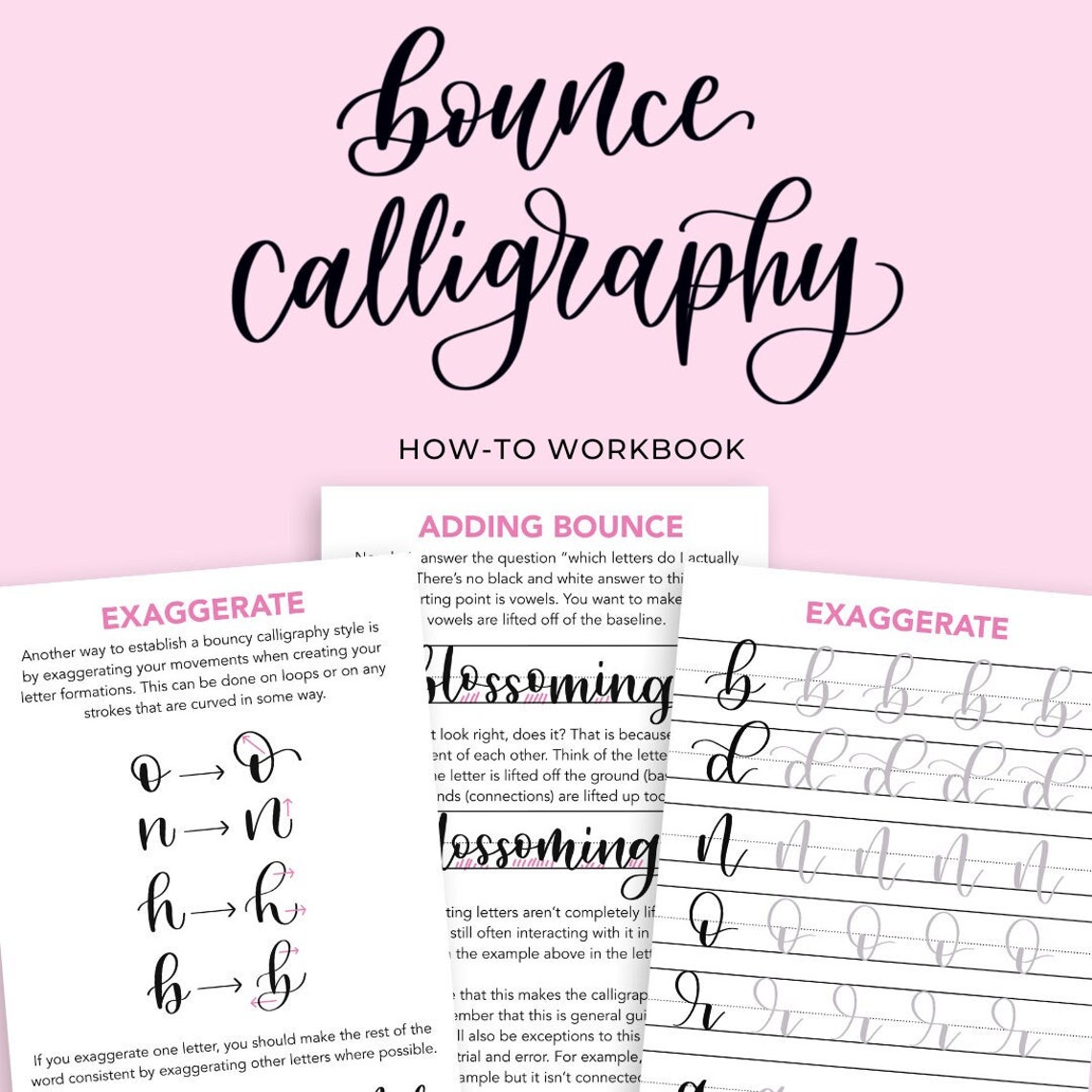 Modern Calligraphy Bounce Calligraphy Workbook - Bouncy Calligraphy ...