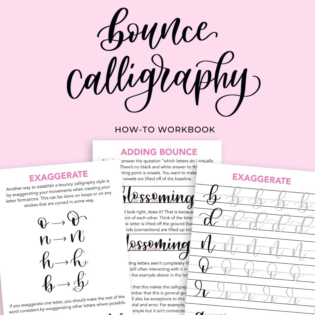 Modern Calligraphy Bounce Calligraphy Workbook - Bouncy Calligraphy ...
