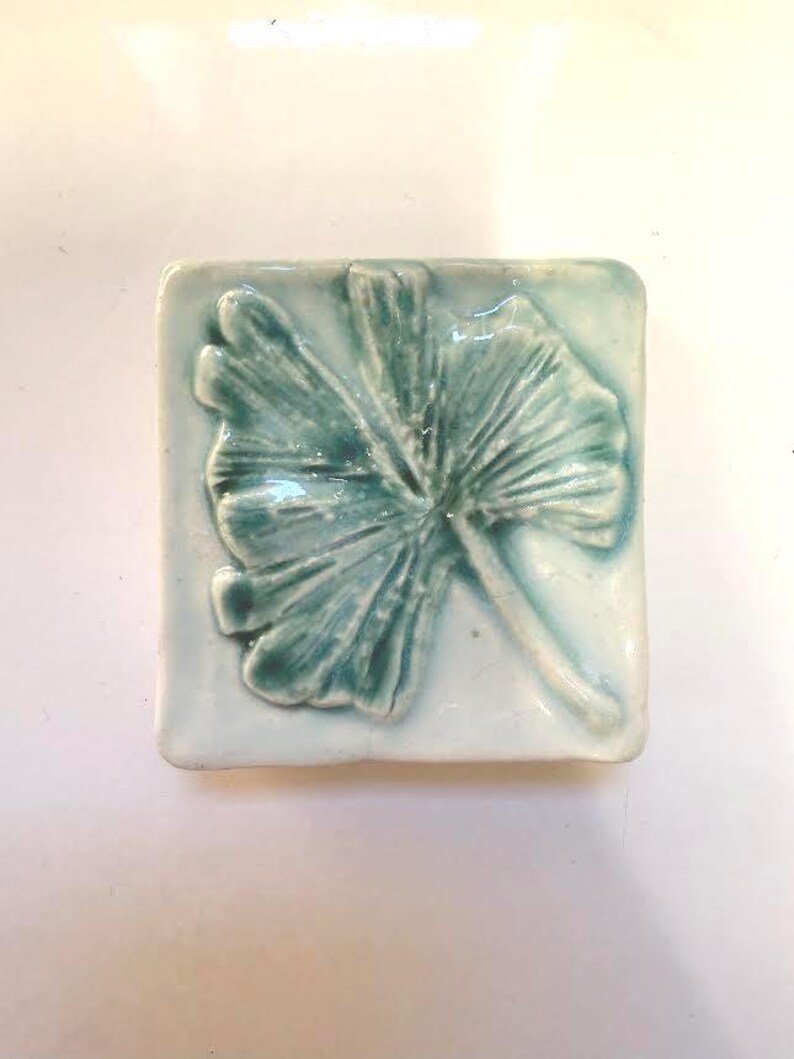 Blue Heron Pottery Ginkgo Tile - Etsy