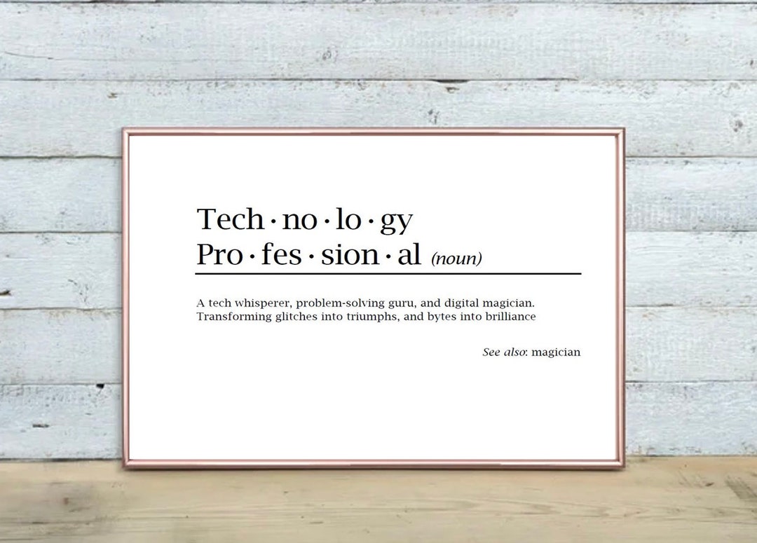 Tech IT Gift Funny Technology Developer Definition Corporate Print ...