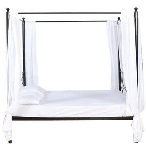 White Colour Sheer Cotton Made With Tie Loops Style Home Bed - Etsy Ireland