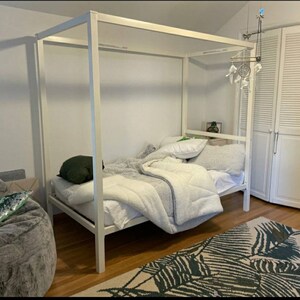 White Colour Sheer Cotton Made With Tie Loops Style Home Bed - Etsy Ireland