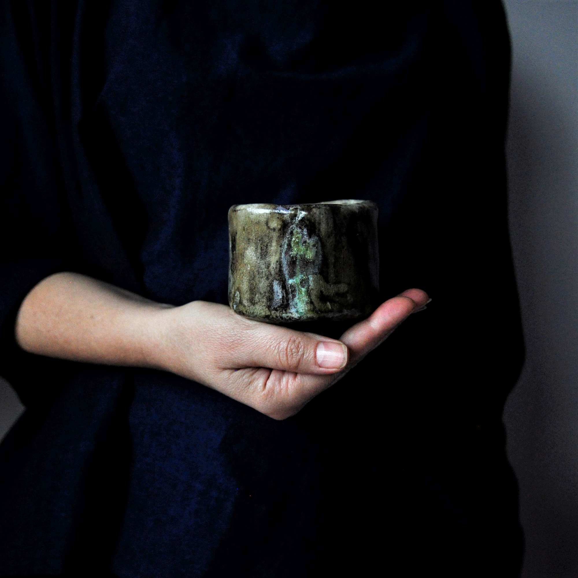 Raku Pottery Chawan in the Colors of Amber. Hand-painted With a Brush ...