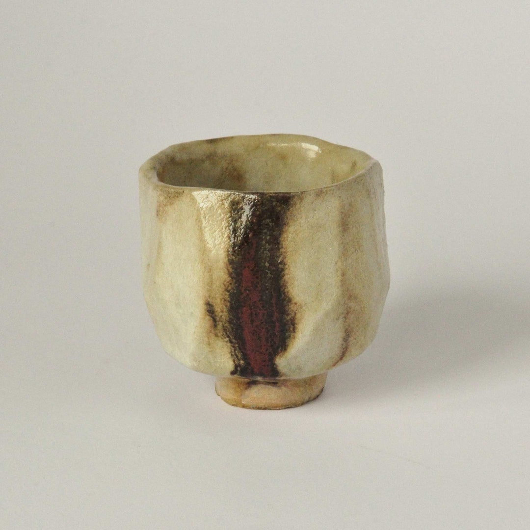 Asymmetric Chawan in the Color of Ivory and Beige With Brown - Etsy