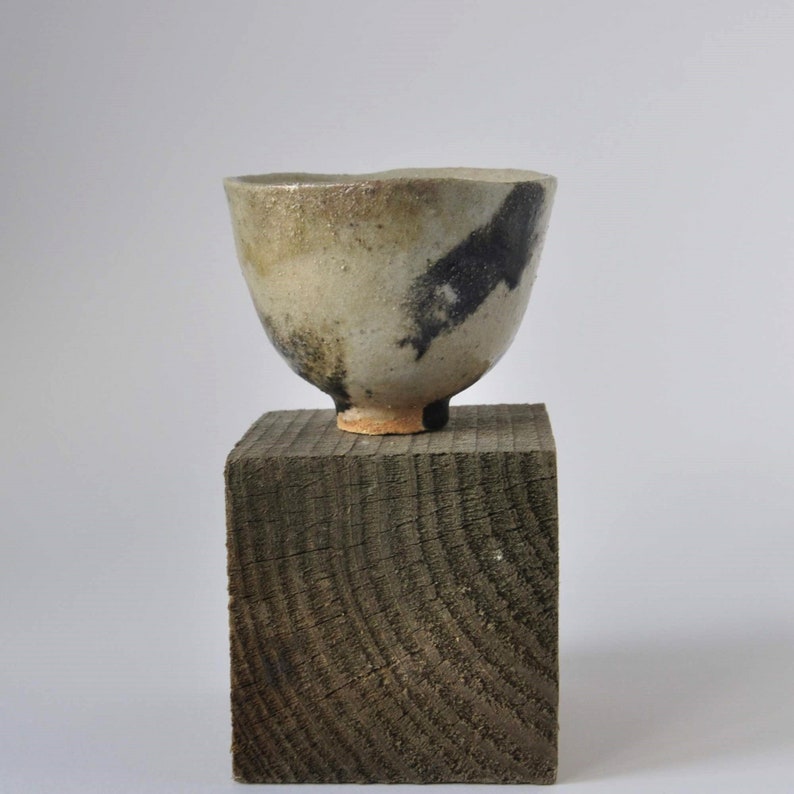 Raku Pottery Chawan. Light Grey With Pink Blue Dark Brown - Etsy