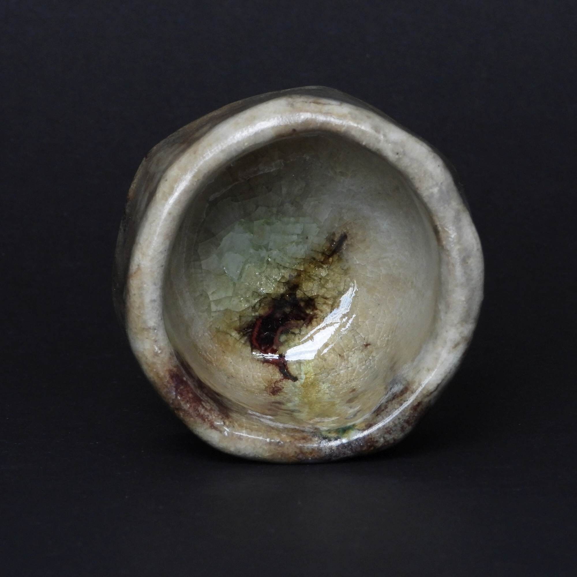 Raku Pottery Chawan in the Colors of Amber. Hand-painted With a Brush ...