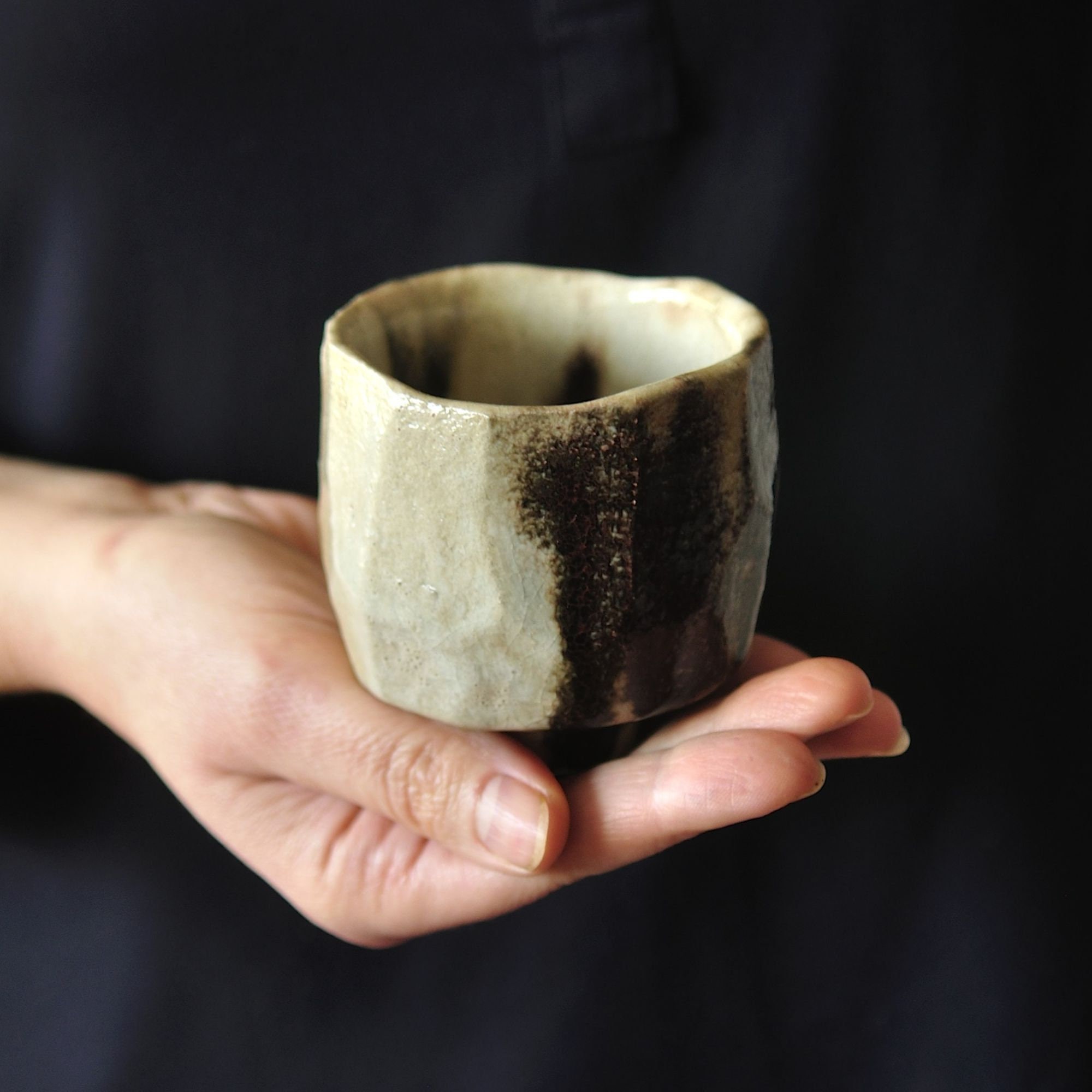 Asymmetric Chawan in the Color of Ivory and Beige With Brown - Etsy