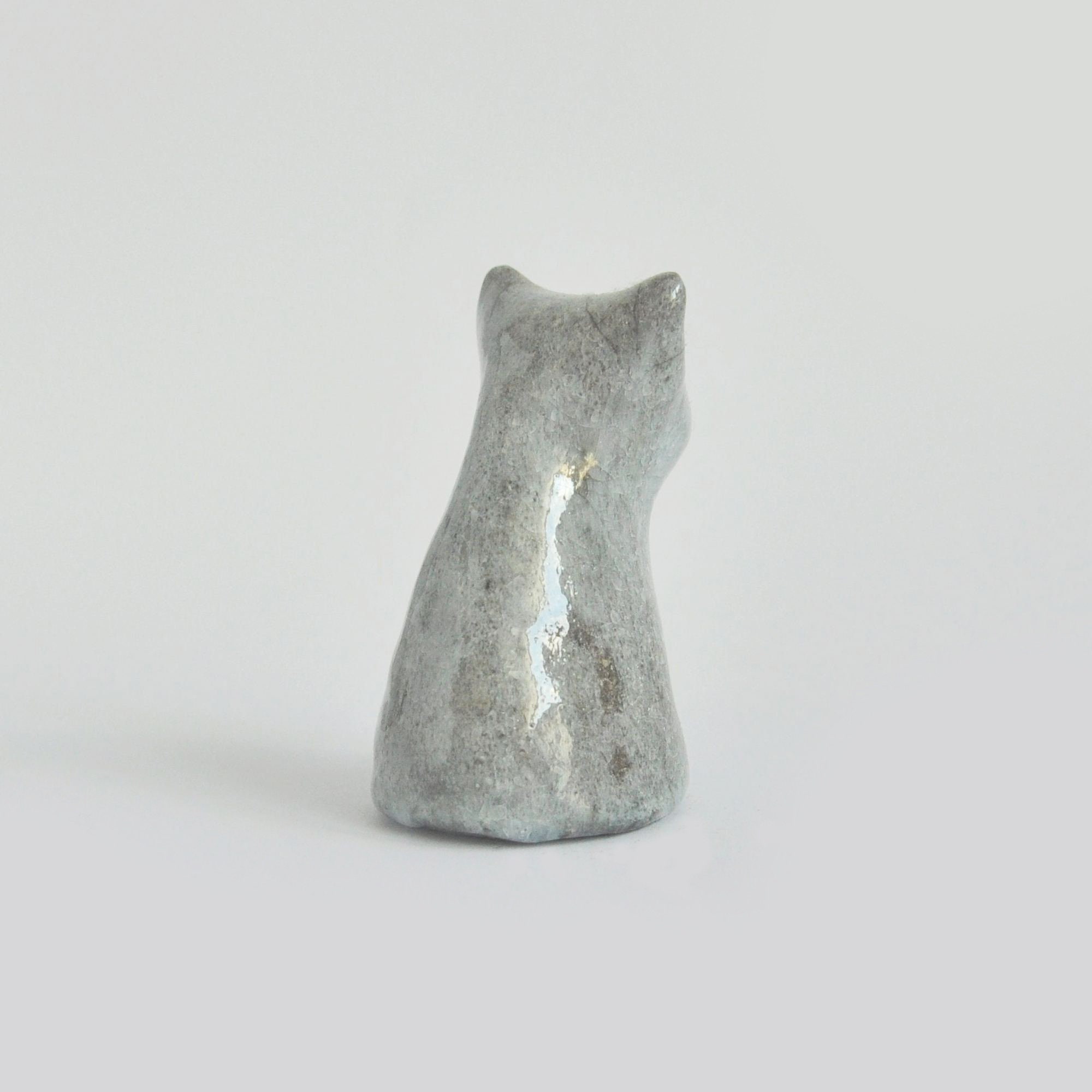 Raku Pottery Ceramic Cat Figurine. Cat With the Green-brown - Etsy