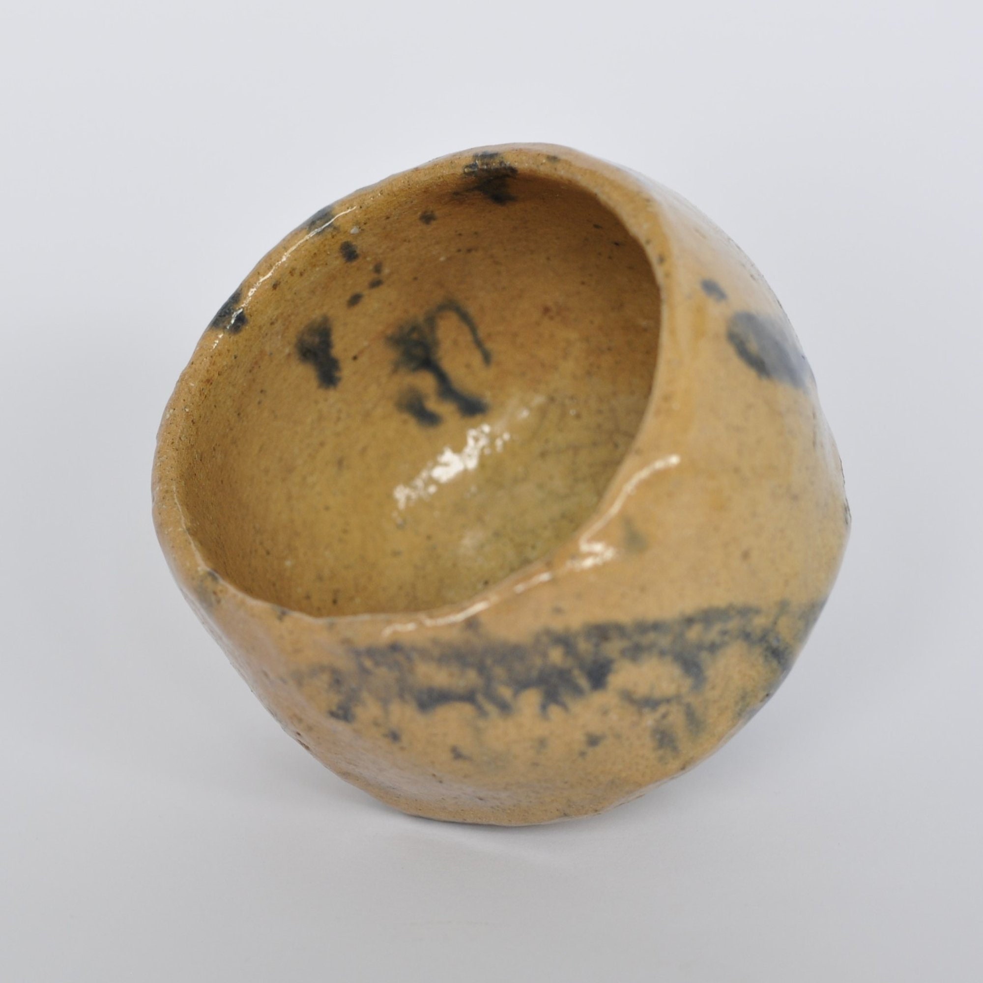 Handmade Raku Tea Bowl – Mustard Yellow, Blue Fish Chawan - Etsy