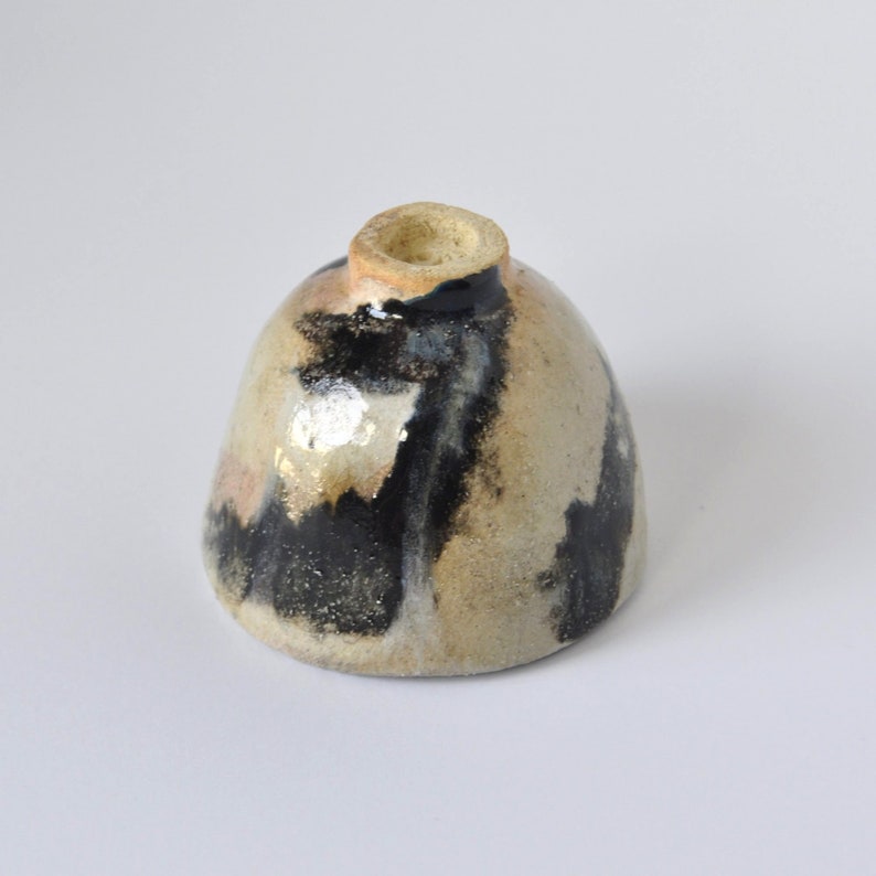 Raku Pottery Chawan. Light Grey With Pink Blue Dark Brown - Etsy