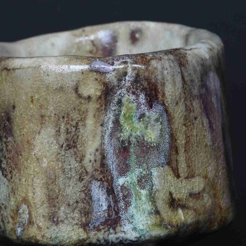 Raku Pottery Chawan in the Colors of Amber. Hand-painted With a Brush ...