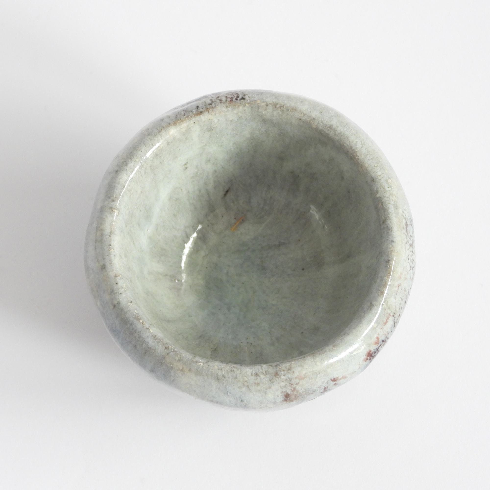 Small Raku Pottery Chawan With Dripped Glaze. White Beige - Etsy