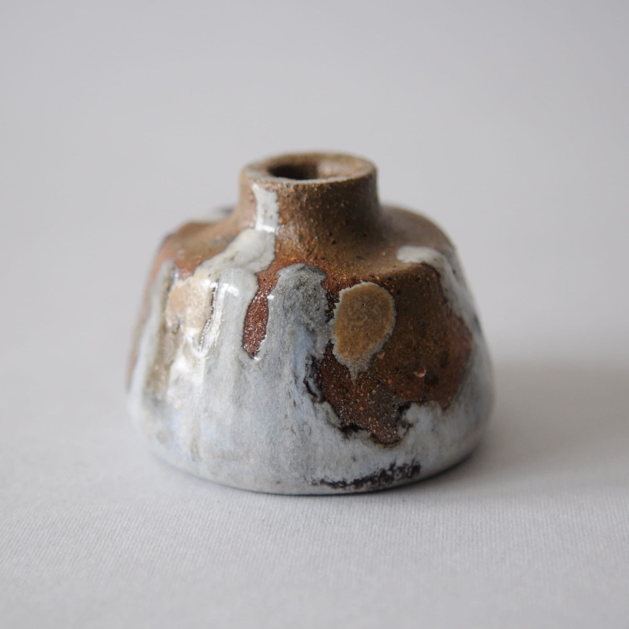 Small Raku Pottery Chawan With Dripped Glaze. White Beige - Etsy