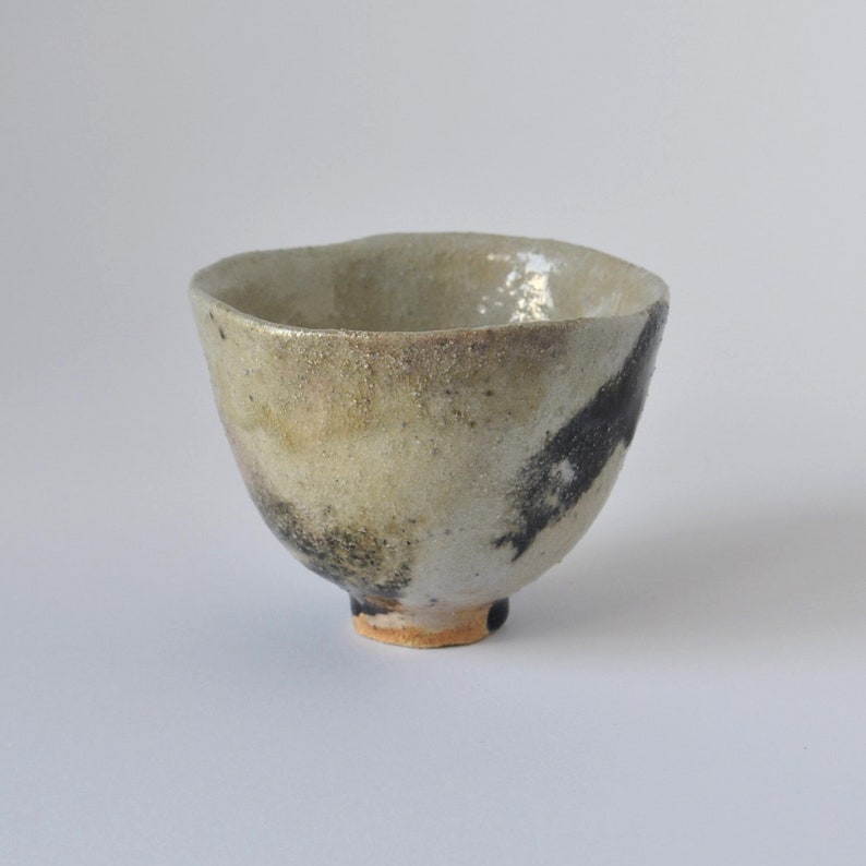 Raku Pottery Chawan. Light Grey With Pink Blue Dark Brown - Etsy