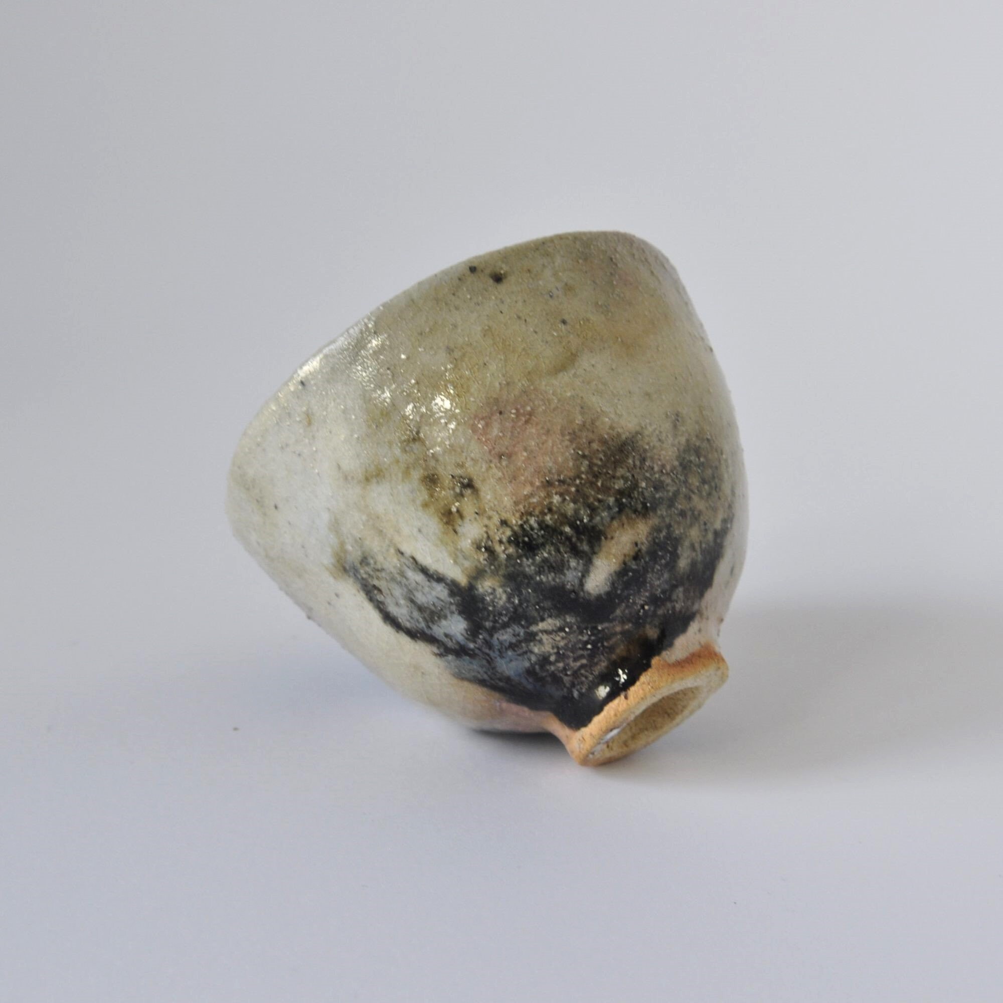 Raku Pottery Chawan. Light Grey With Pink Blue Dark Brown - Etsy