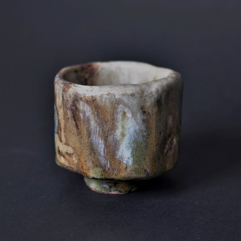 Raku Pottery Chawan in the Colors of Amber. Hand-painted With a Brush ...