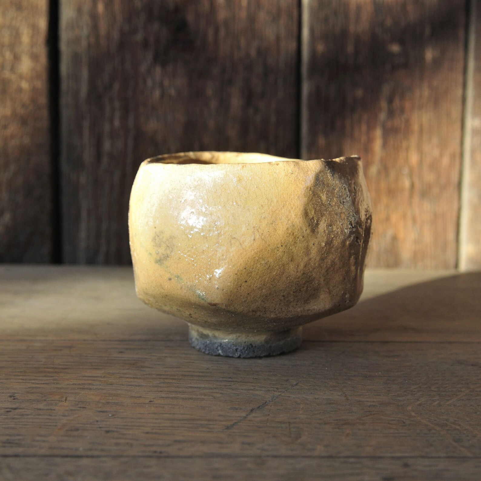 Handmade Raku Tea Bowl – Mustard Yellow, Blue Fish Chawan - Etsy
