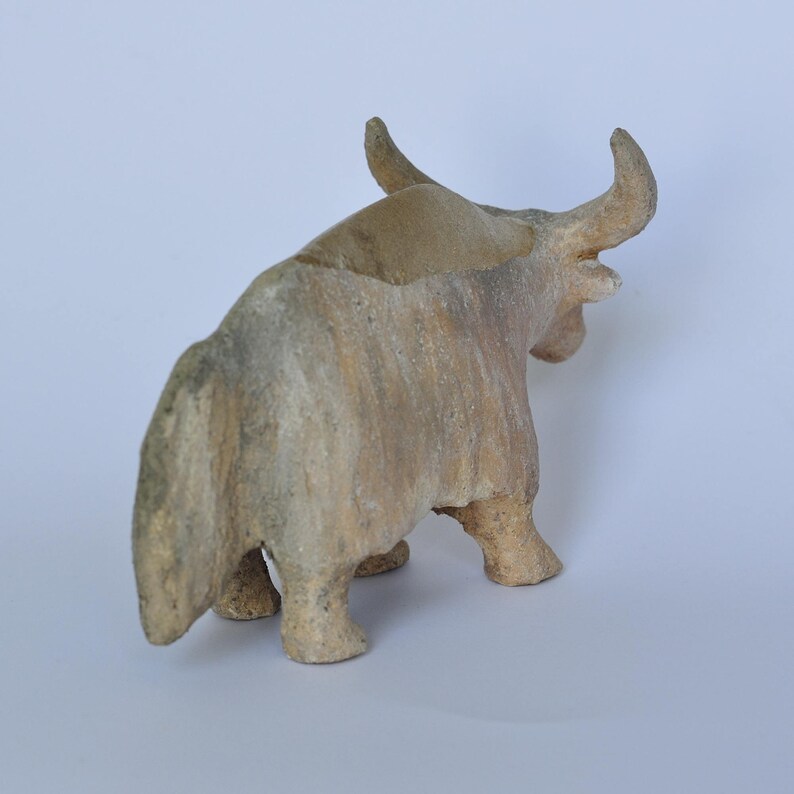 Tibetan Yak. Ceramic Sculpture of a Yak. Bisque and Kintsugi. Raku ...