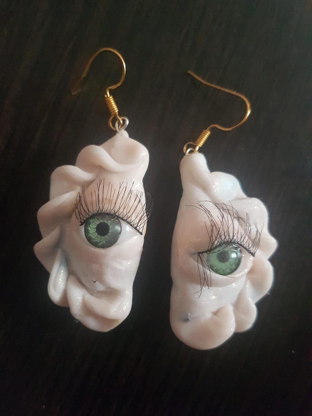 Disturbing and Charming Pierogi Earrings, Pierogi With Eyes,polish ...