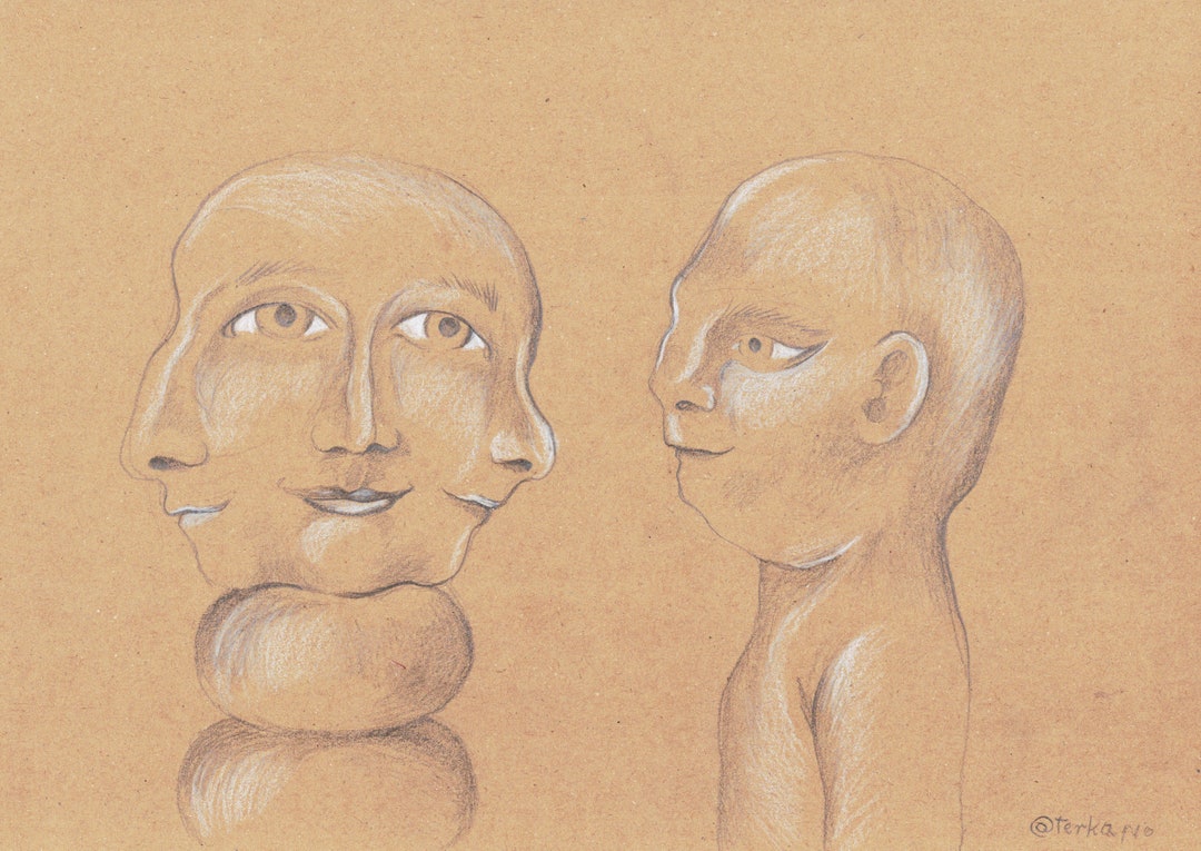 Pencil Drawing "asking for Directions" Worldviewer - Etsy