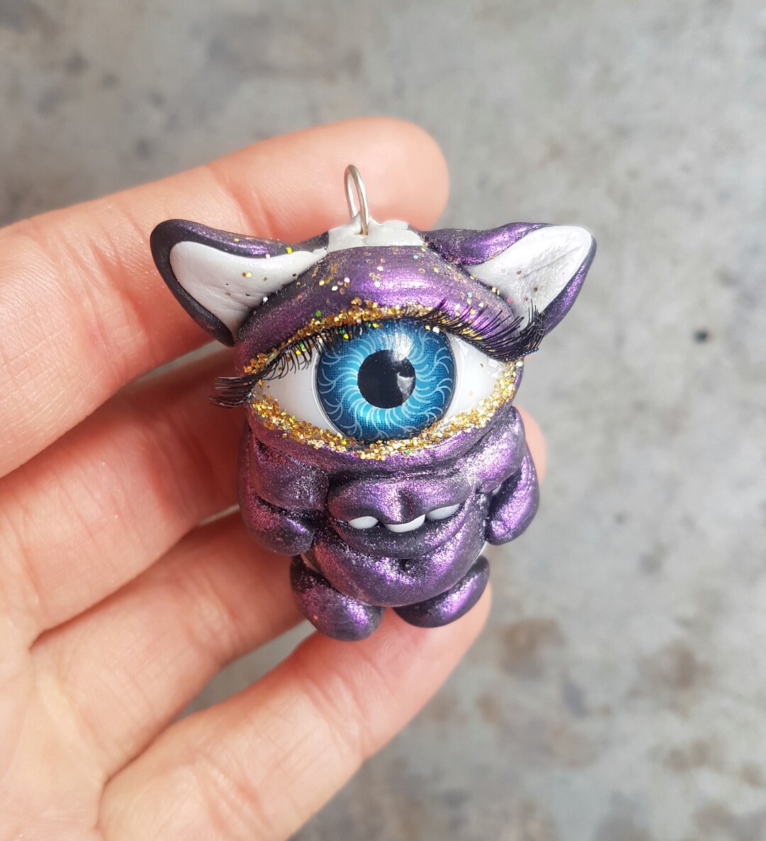 Strange and Charming Pendant With One Eyed Creature, Nice Demon,for a ...