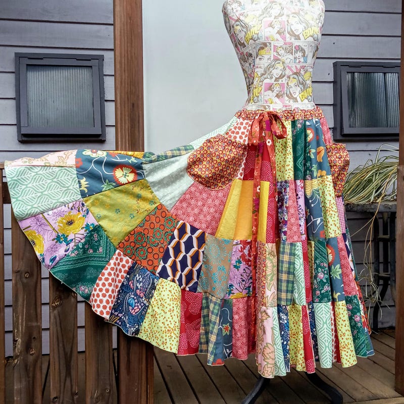 Patchwork Skirt - Etsy