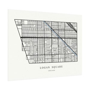 Logan Square Neighborhood Map Chicago Art Print Customizable Chicago ...