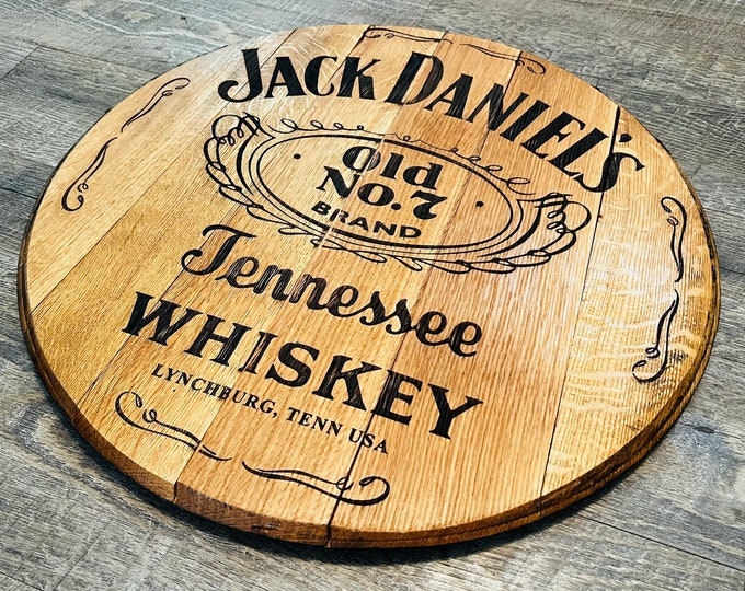 Jack Daniels Barrel Head Sign: Laser Engraved Tennessee Whiskey Decor ...