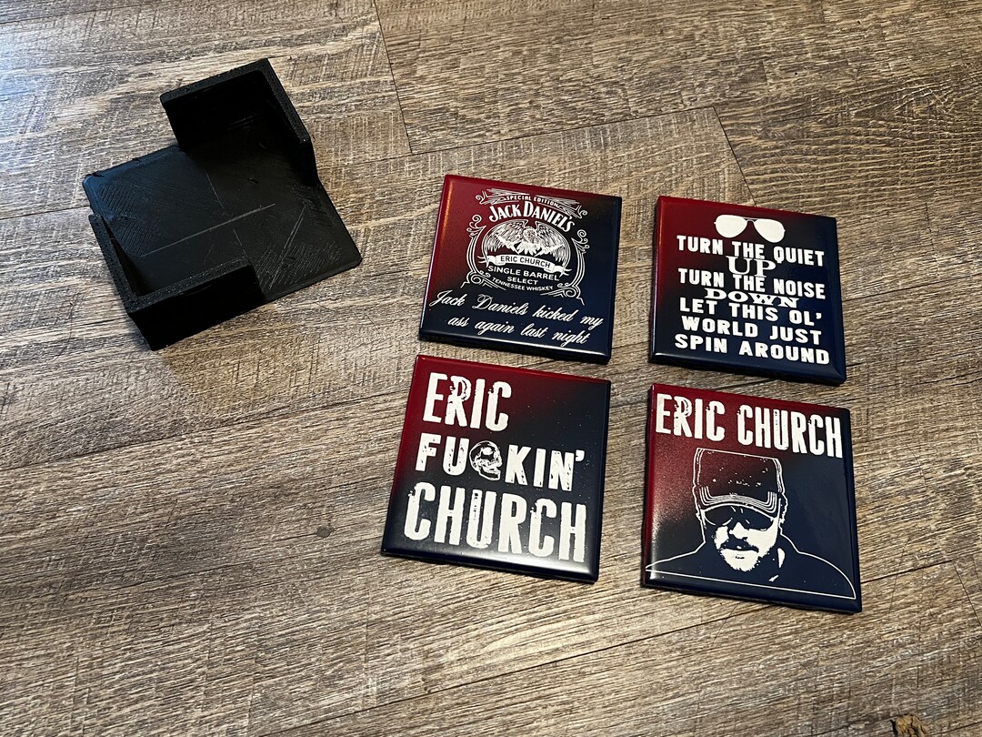 Eric Church Coasters Eric Church Ceramic Drink Coasters EFC Coasters ...