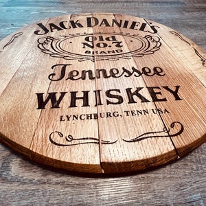 Jack Daniels Barrel Head Sign: Laser Engraved Tennessee Whiskey Decor ...