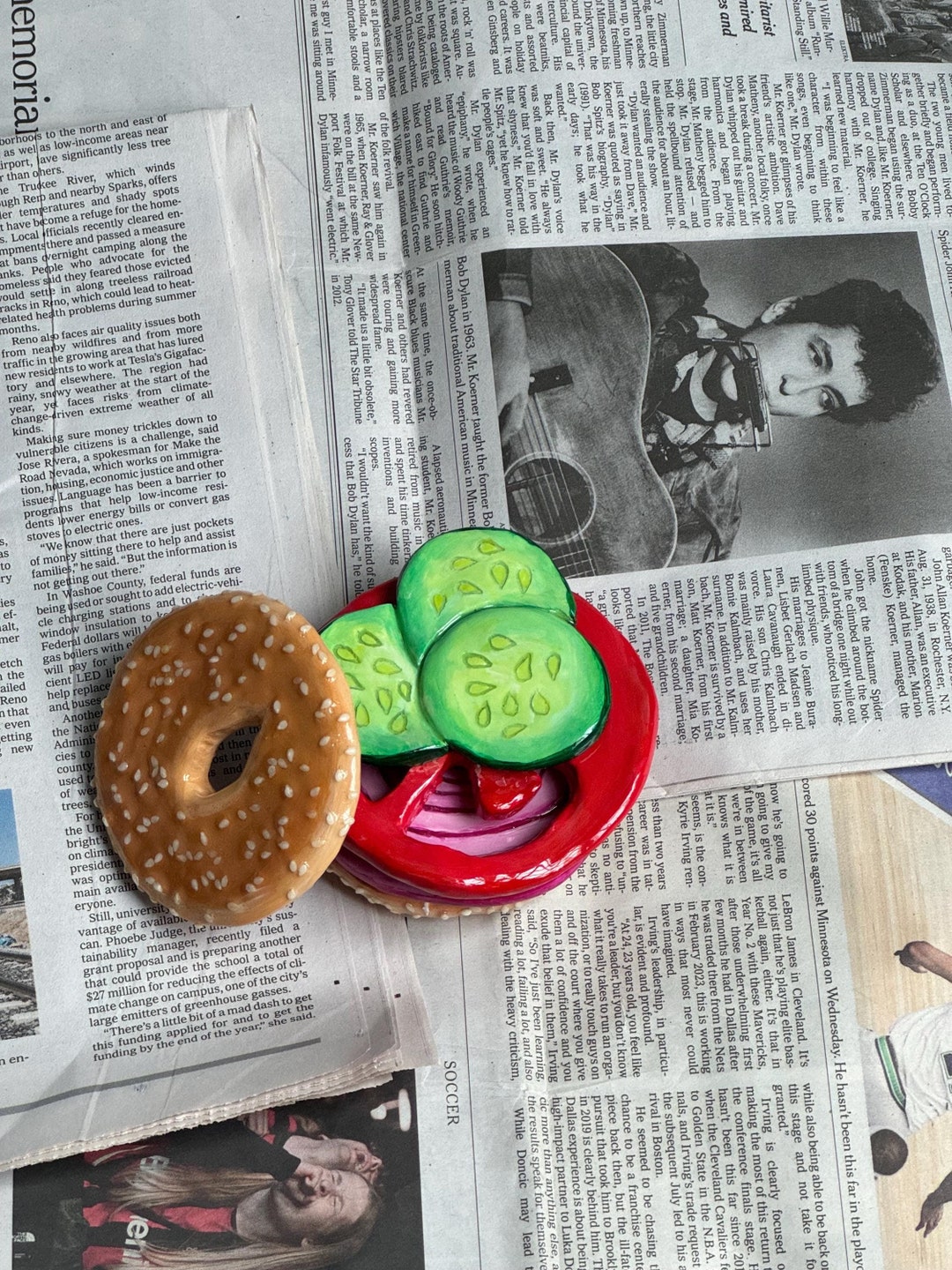 Sesame Bagel Coaster Set (set of 5) - Etsy