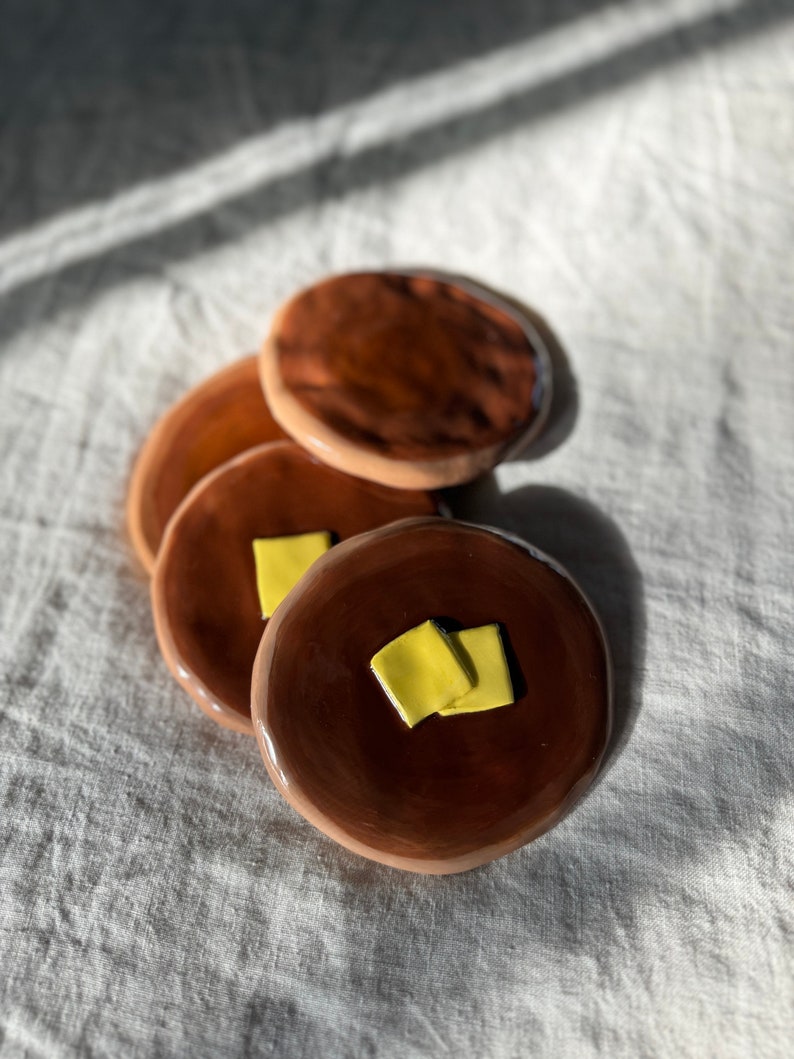 Pancake Coaster Set (set of 4) - Etsy