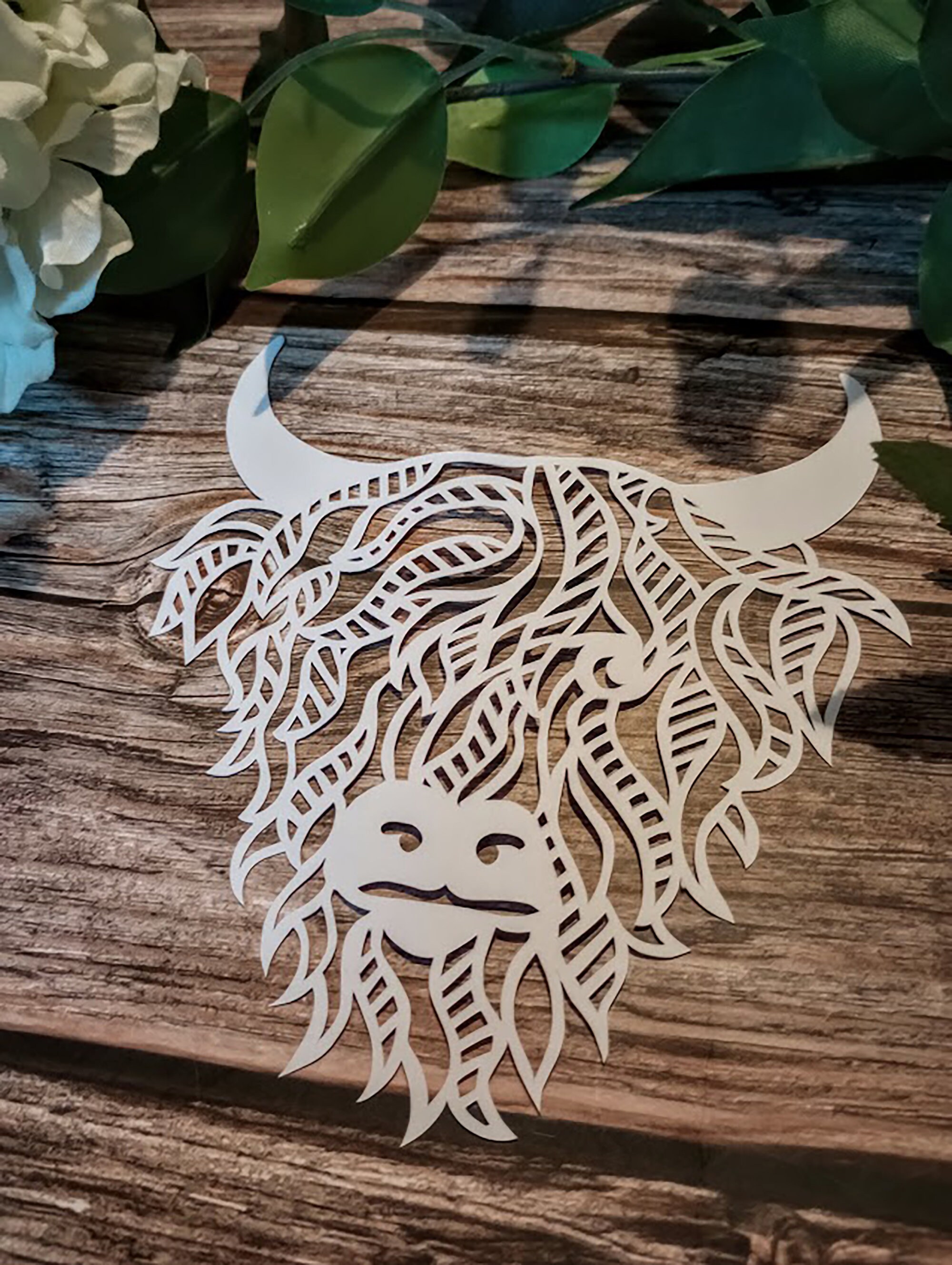 Printable Highland Cow DIY Papercutting Template, Cyanotype Stencil ...