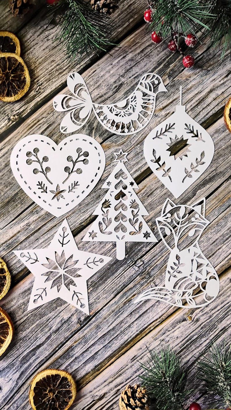 Printable Scandi Christmas Papercutting Templates - Etsy