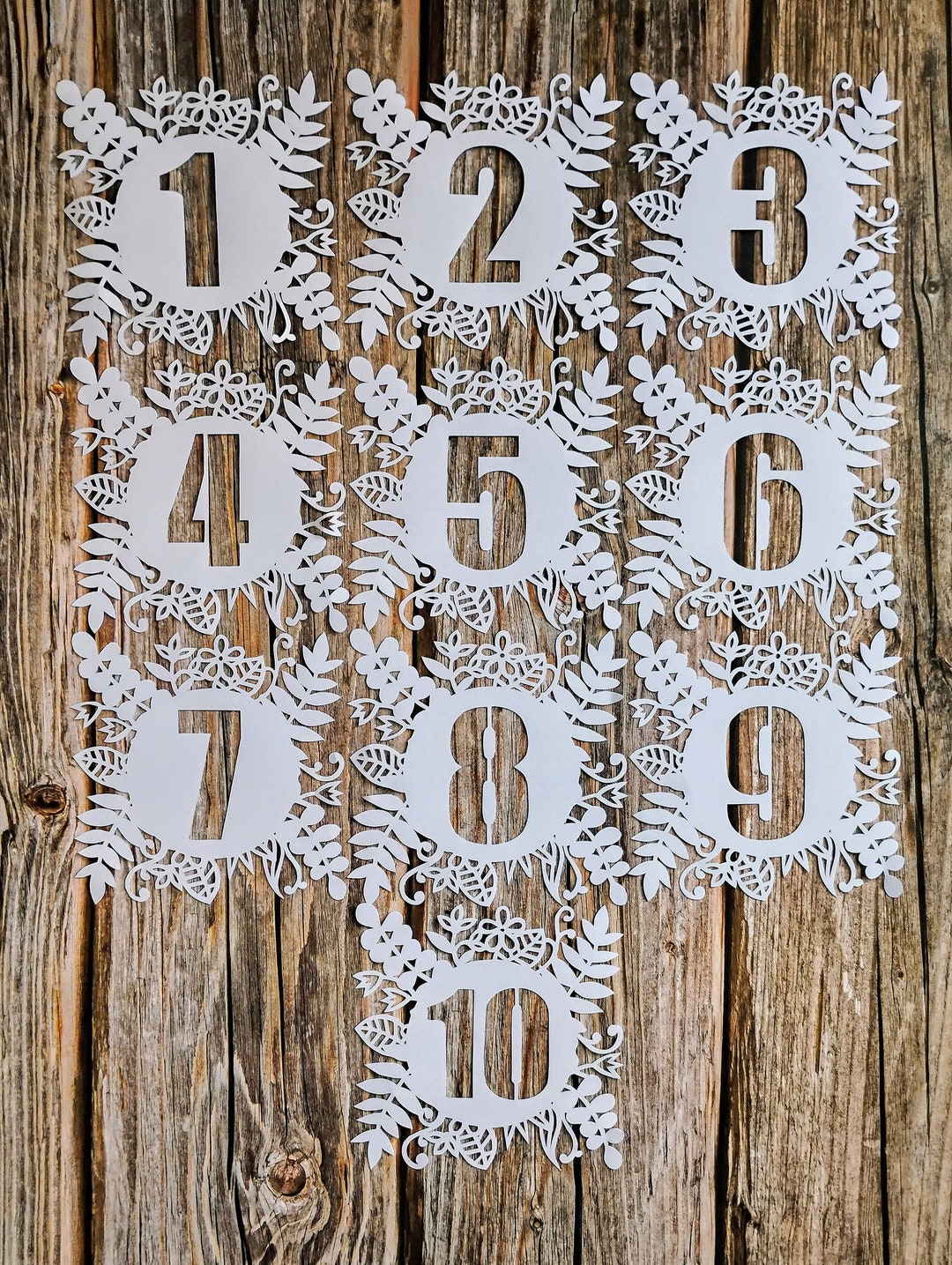Printable Floral Numbers Paper Cutting Templates From 1-10 ...